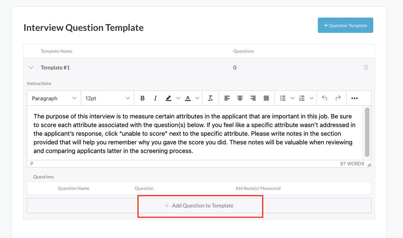 How to Create an Interview Question Template